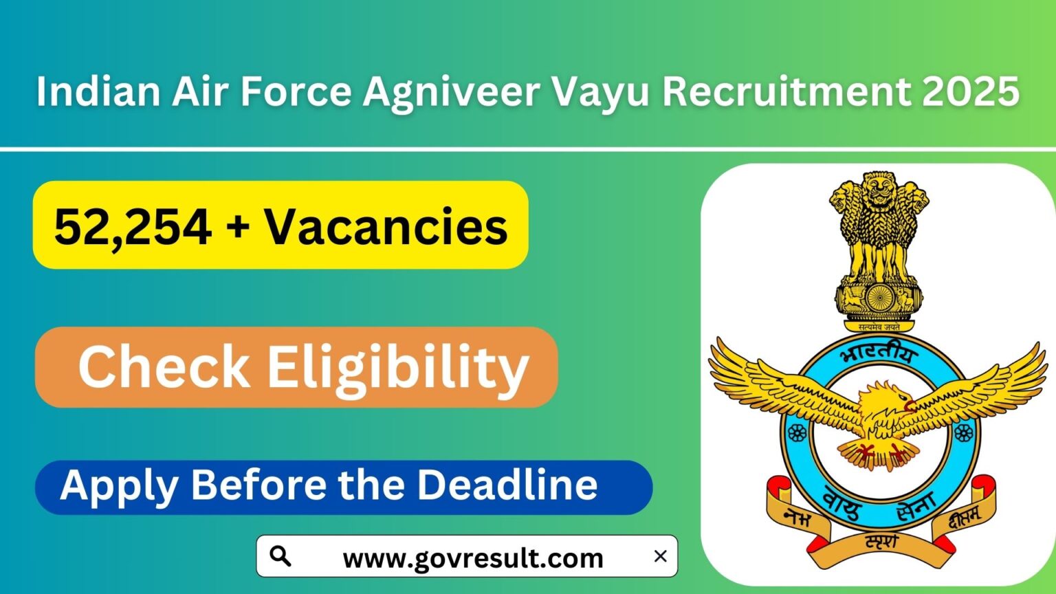 Indian Air Force Agniveer Vayu Recruitment 2025 – Apply Online